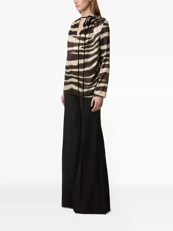 Nina Ricci Zebra-print V-neck Top