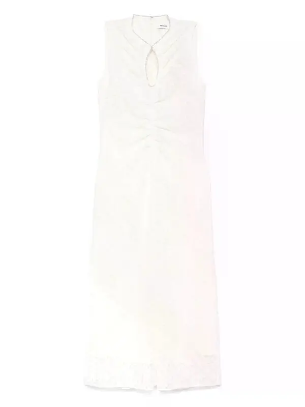 Sandro Draped Midi Dress - White