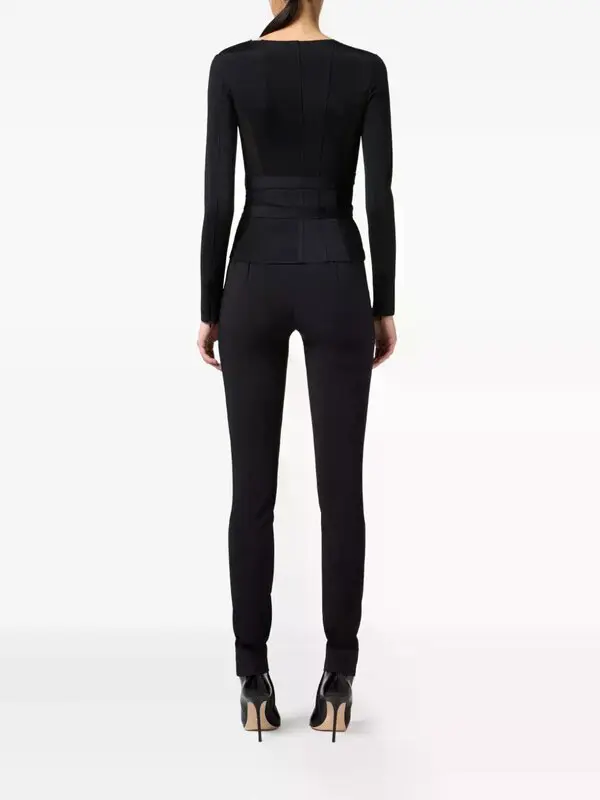 Elisabetta Franchi Corset Detail Long Sleeve Top