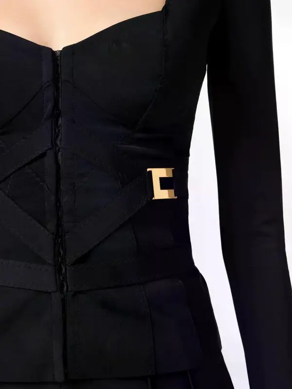 Elisabetta Franchi Corset Detail Long Sleeve Top