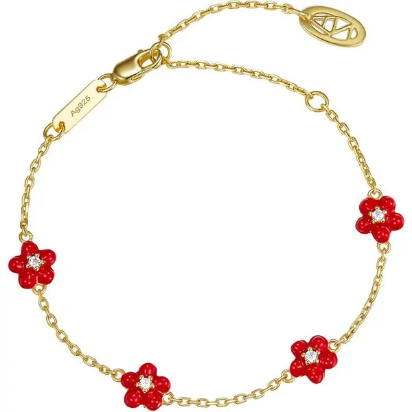 ANNA ZUCKERMAN Petit Daisy Bracelet - Red/yellow Gold