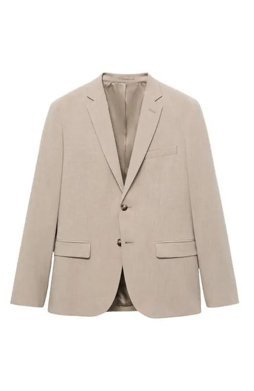 Mango Slim Fit Suit Jacket - Sand