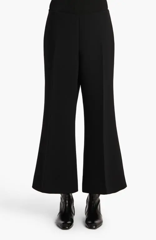 Khaite Walter Double Face Crepe Kick Flare Crop Pants - Black