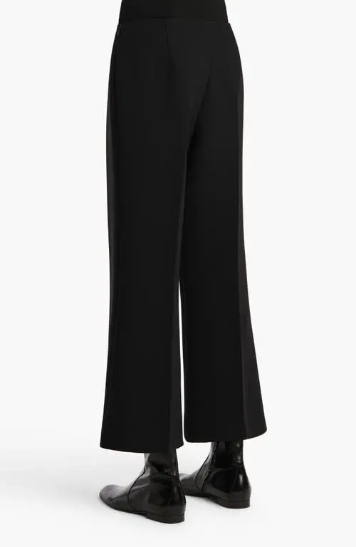 Khaite Walter Double Face Crepe Kick Flare Crop Pants - Black