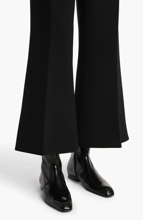 Khaite Walter Double Face Crepe Kick Flare Crop Pants - Black