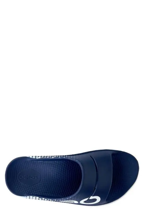 OOFOS Ooahh Sport Slide Sandal - Navy Matrix