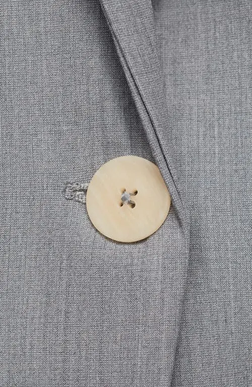 Mango Fitted Notched Lapel Blazer - Grey