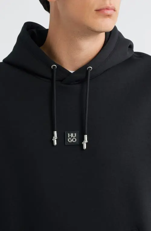 Hugo Dargen Knit Pullover Hoodie - Black