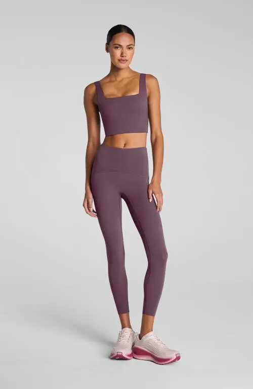 Spanx Square Neck Crop Tank Top - Prune