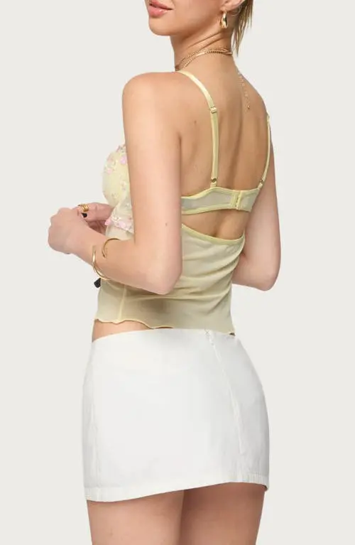 EDIKTED Embroidered Cutout Bustier Camisole