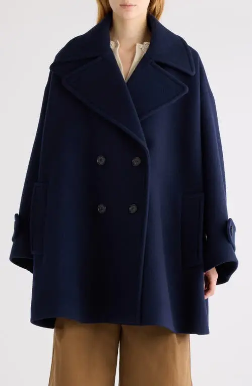 Chloé Wool Blend Coat - Evening Blue