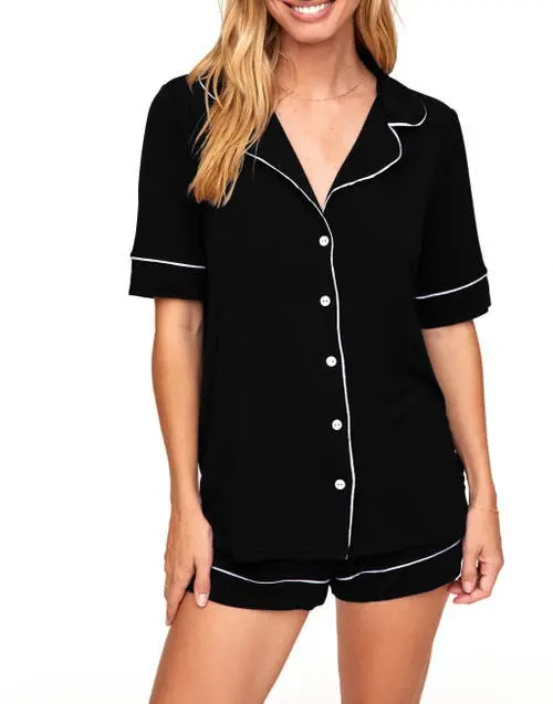 ADORE ME Jane Pajama Shirt & Shorts Set - Black