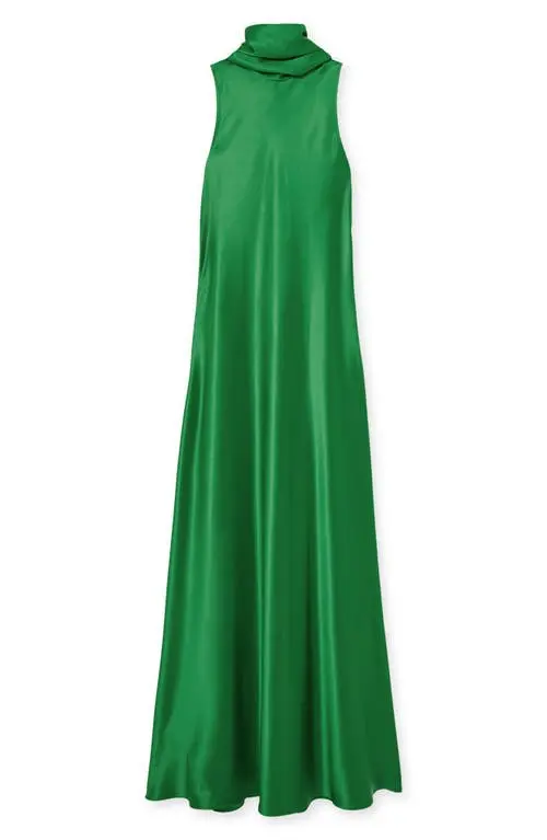 REISS Fae Scarf Detail Gown - Green