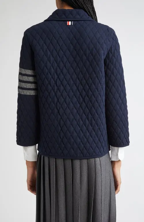 Thom Browne 4-bar Quilted Virgin Wool Blend Jacket - Navy