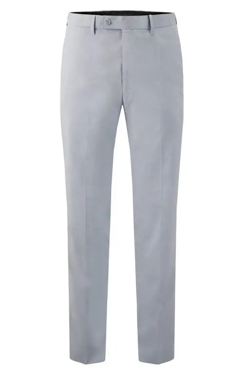 VICTOR EMMANUEL Flat Front Texture Stretch Dress Pants - 452 Light Blue