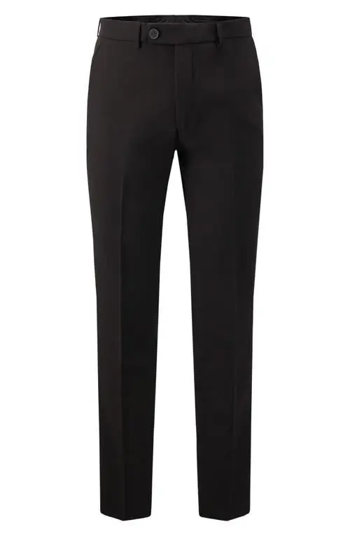 VICTOR EMMANUEL Vince Flat Front Stretch Dress Pants - Black
