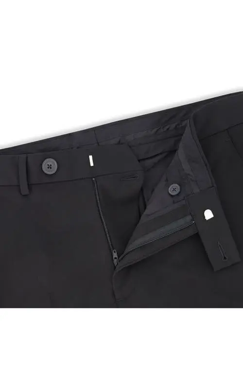 VICTOR EMMANUEL Vince Flat Front Stretch Dress Pants - Black