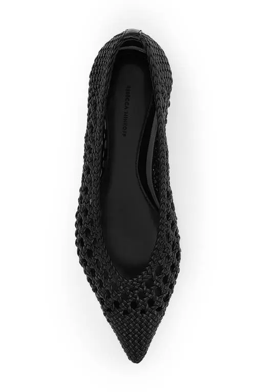 Rebecca Minkoff Bellerina Pointed Cap Toe Flat - Black
