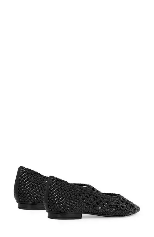 Rebecca Minkoff Bellerina Pointed Cap Toe Flat - Black