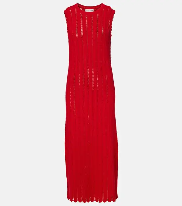 Altuzarra Sissi Open-knit Cotton Midi Dress - Red