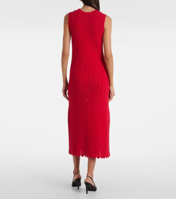 Altuzarra Sissi Open-knit Cotton Midi Dress - Red