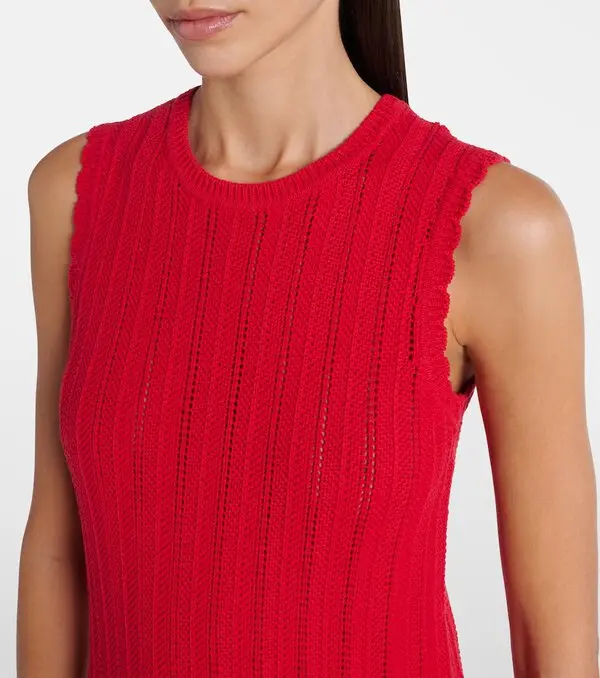 Altuzarra Sissi Open-knit Cotton Midi Dress - Red