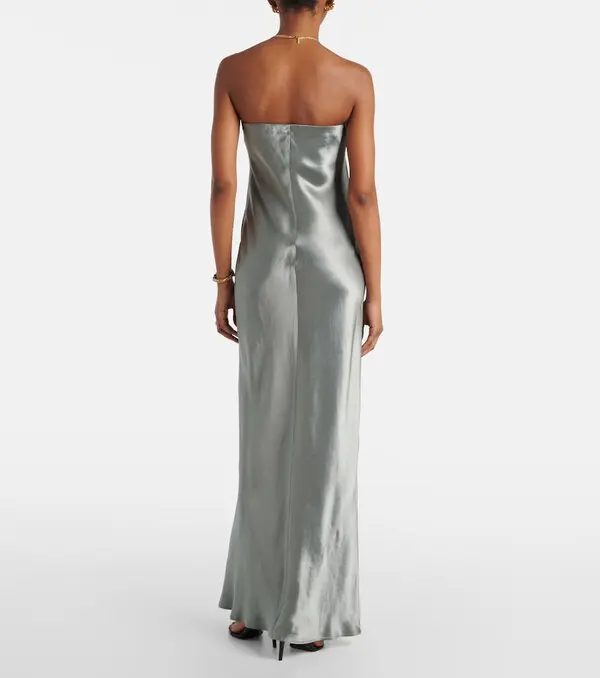 Vince Satin Maxi Dress - Grey