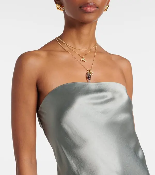 Vince Satin Maxi Dress - Grey