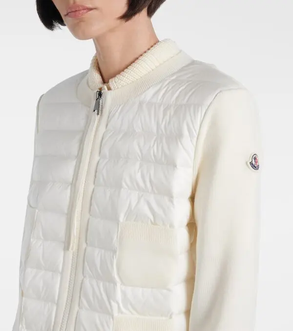 Moncler Down-paneled Knitted Jacket