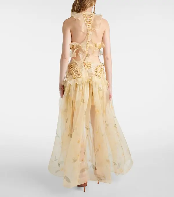 Zimmermann Balance Ruffled Silk Organza Maxi Dress