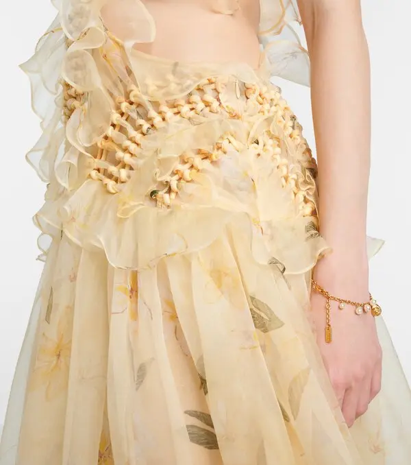 Zimmermann Balance Ruffled Silk Organza Maxi Dress