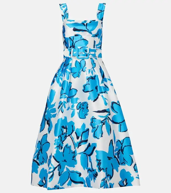 Rebecca Vallance Sapphira Floral Midi Dress - Blue