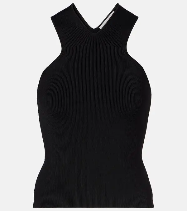 Altuzarra Trina Ribbed-knit Top - Black