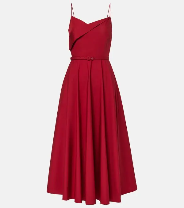 Roland Mouret Cotton Poplin Midi Dress - Red