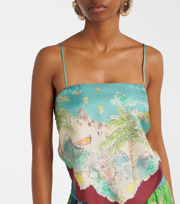 ALEMAIS Alémais Daria Printed Silk Top