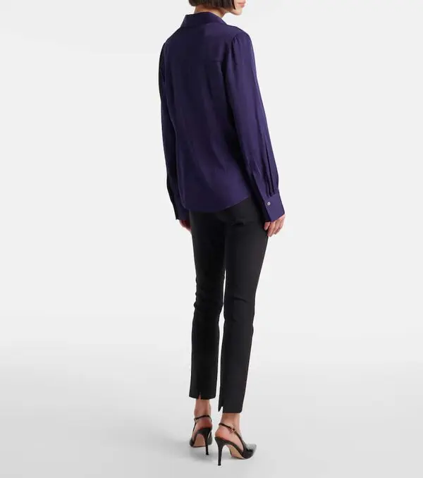 Vince Silk-blend Satin Shirt - Blue