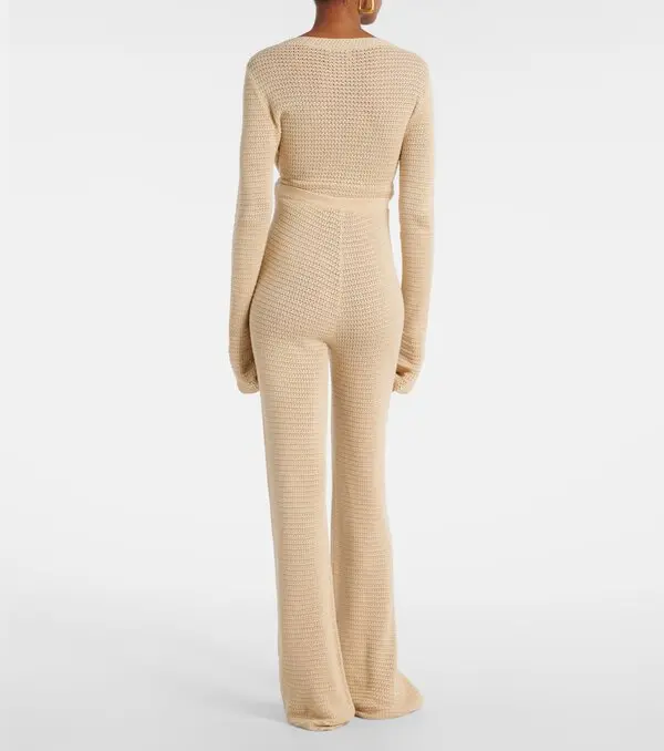 Posse Lennon Knitted Cotton-blend Flared Pants