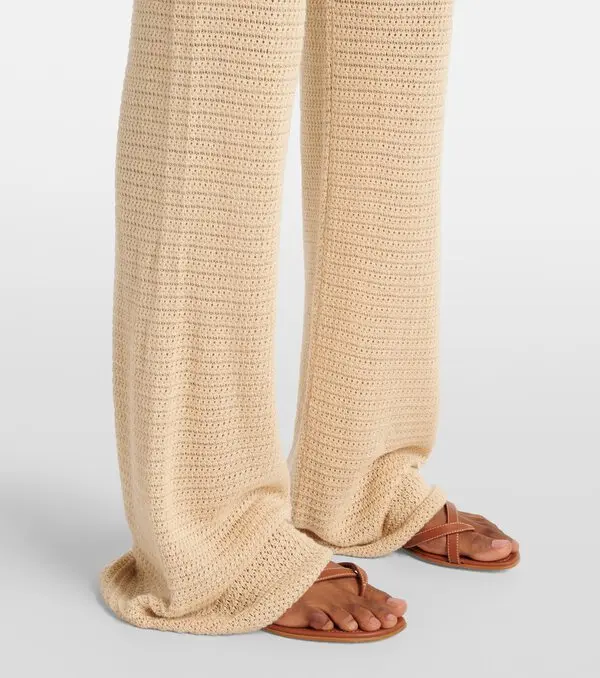Posse Lennon Knitted Cotton-blend Flared Pants