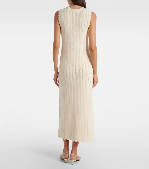 Altuzarra Sissi Open-knit Cotton Midi Dress - Beige