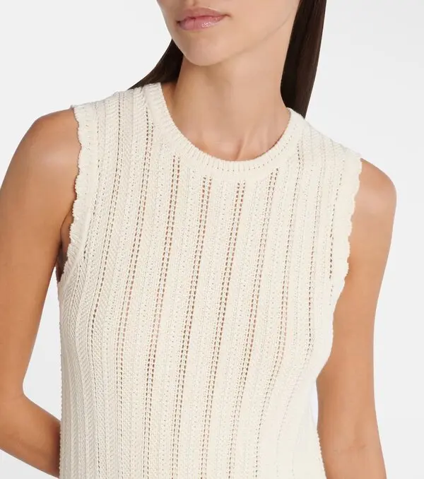 Altuzarra Sissi Open-knit Cotton Midi Dress - Beige