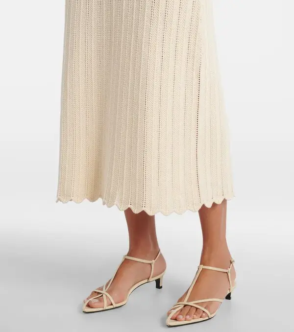 Altuzarra Sissi Open-knit Cotton Midi Dress - Beige