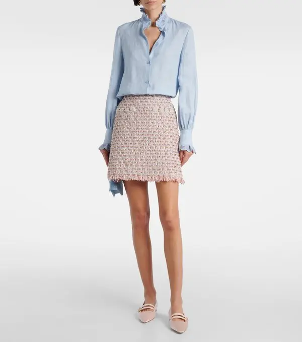 Manolo Blahnik Polmana Satin Mary Jane Flats - Blue
