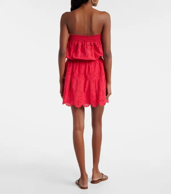 Melissa Odabash Collette Embroidered Cotton Mini Dress