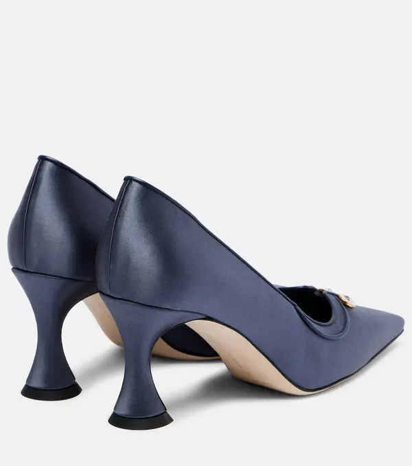 Manolo Blahnik Amala 70 Embellished Satin Pumps