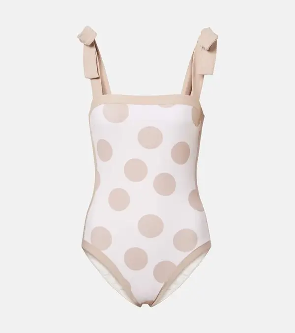 Simkhai Piper Polka-dot Swimsuit - Beige