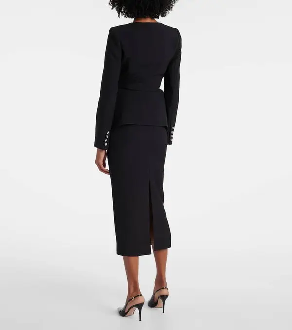 Roland Mouret Peplum Crêpe Jacket - Black