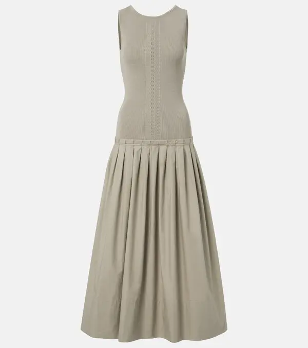Proenza Schouler White Label Malia Pleated Maxi Dress - Neutrals