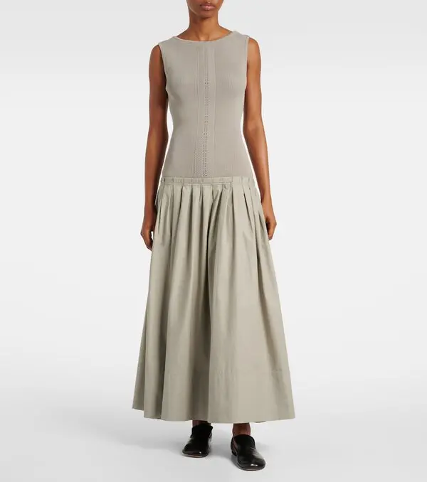 Proenza Schouler White Label Malia Pleated Maxi Dress - Neutrals