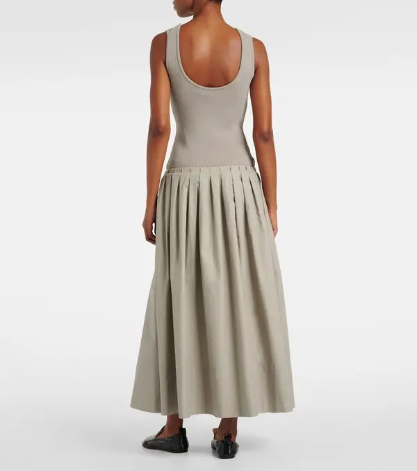 Proenza Schouler White Label Malia Pleated Maxi Dress - Neutrals