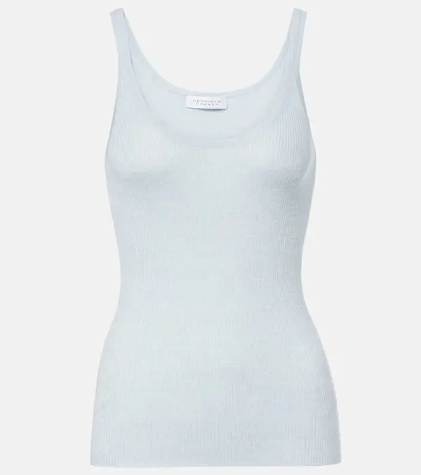 Gabriela Hearst Cinxia Cashmere, Silk, And Hemp Tank Top - Blue